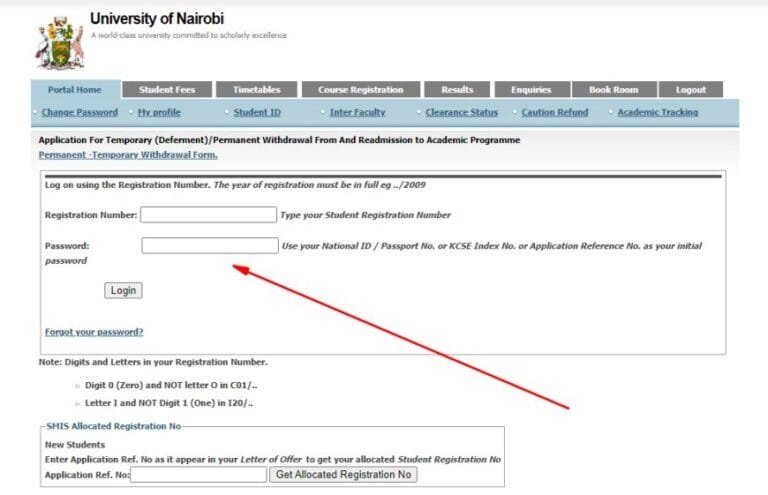 UON SMIS Login - Students Online Portal