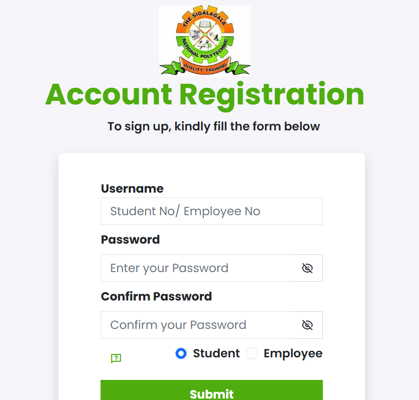 Tsnp Student Portal Login Guide for Sigalagala Polytechnic